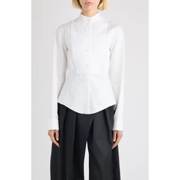 Alaïa Tux Cotton Poplin Shirt - Blanc