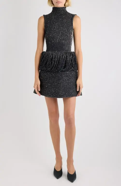 Alaïa Sequin Ribbed Bouclé Knit Sleeveless Top