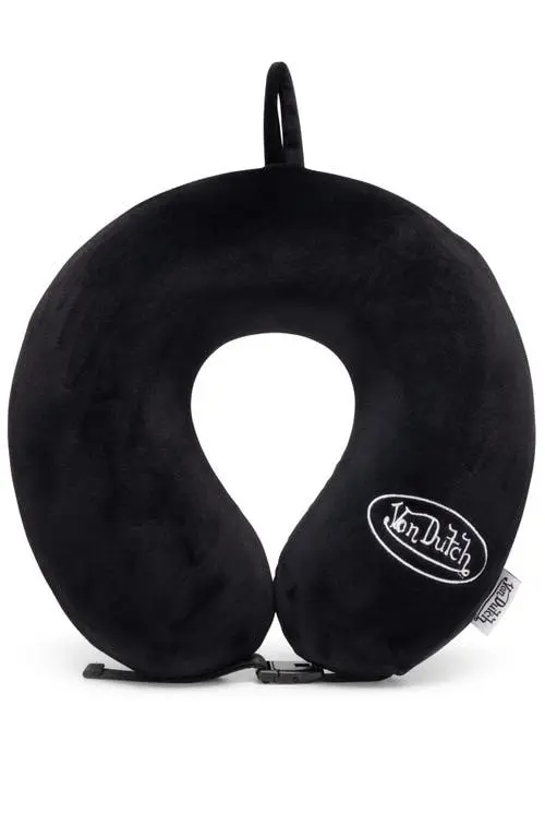 VON DUTCH Memory Foam Travel Neck Pillow - Black
