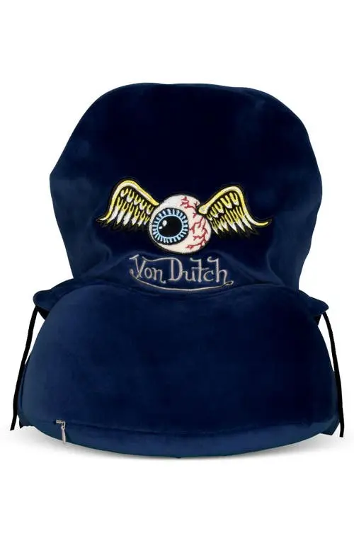 VON DUTCH Eyeconic Hooded Travel Neck Pillow - Navy