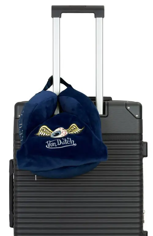 VON DUTCH Eyeconic Hooded Travel Neck Pillow - Navy