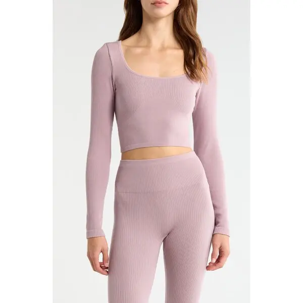 Lunya Seamless Flow Long Sleeve Pajama Top - Frosted Crocus
