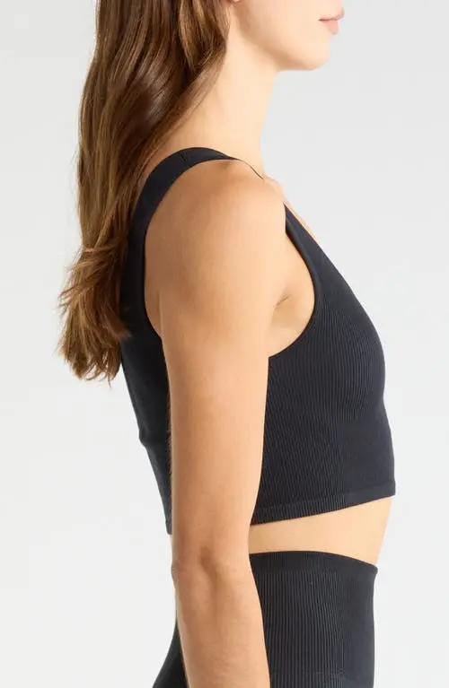 Lunya Seamless Flow Square Neck Bralette - Immersed Black