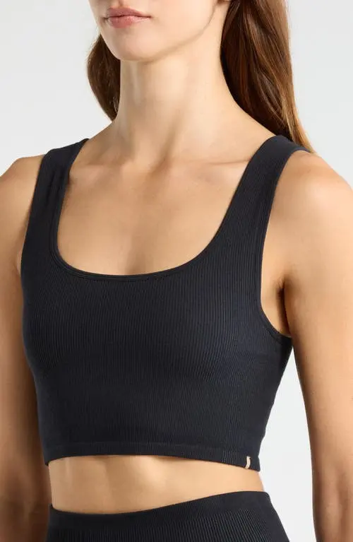 Lunya Seamless Flow Square Neck Bralette - Immersed Black