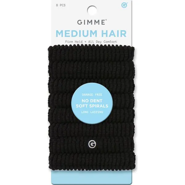 GIMME BEAUTY Soft Spiral Hair Ties - Black