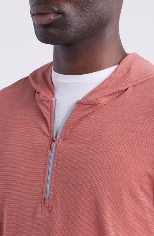Johnnie-o Bixler Hooded Quarter Zip Pullover - Washed Red