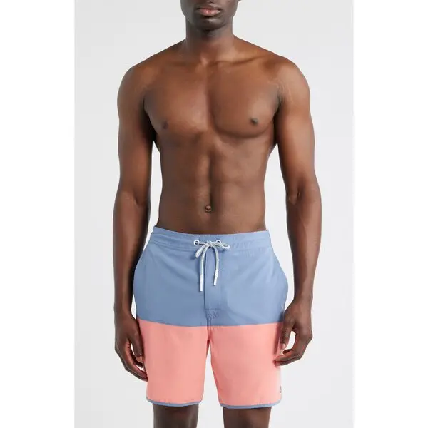 Johnnie-o Tully Colorblock Swim Trunks - Noreaster