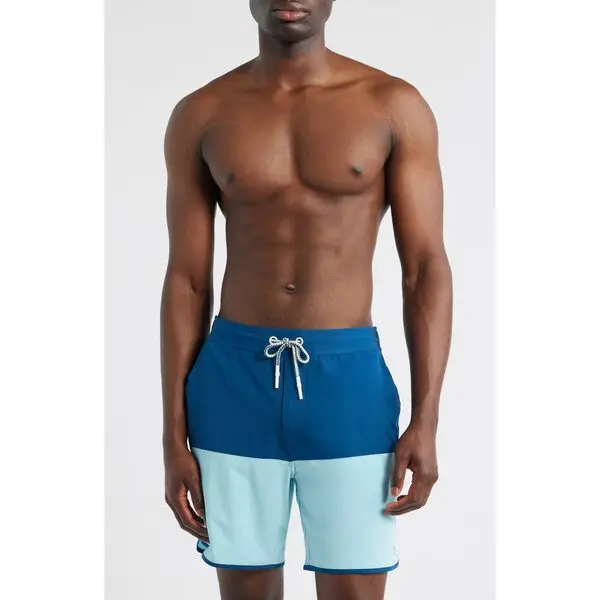 Johnnie-o Tully Colorblock Swim Trunks - Sport Navy