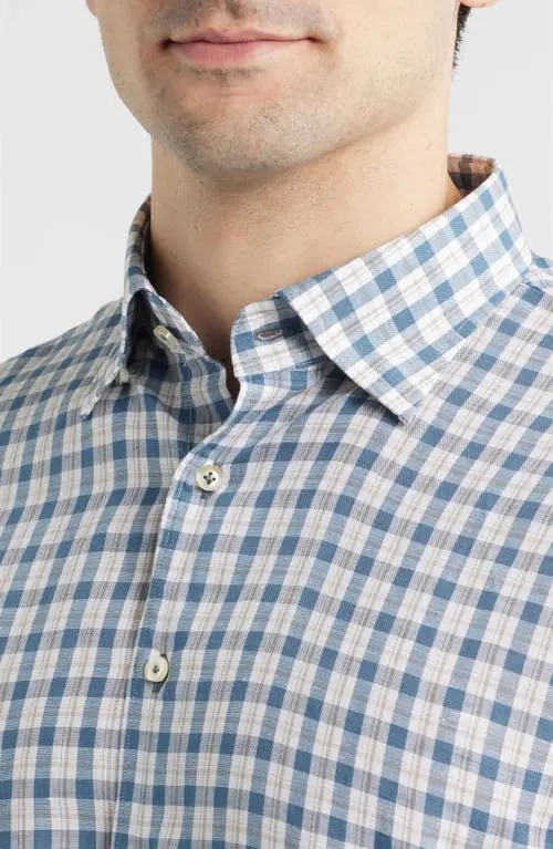 Johnnie-o Tad Plaid Linen Blend Button-up Shirt