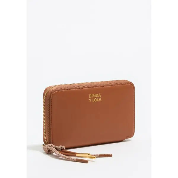 Bimba Y Lola Leather Horizontal Wallet - Tan