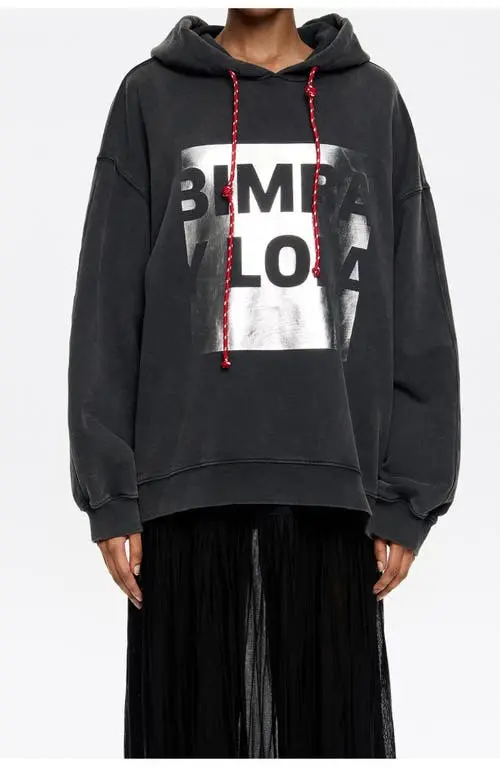 Bimba Y Lola Washed Oversized Logo Sweatshirt