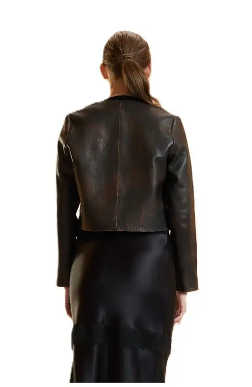 Cynthia Rowley Leather Moto Jacket