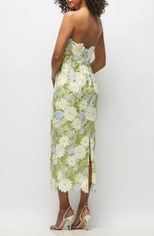 Dessy Collection Floral Appliqué Strapless Cocktail Dress