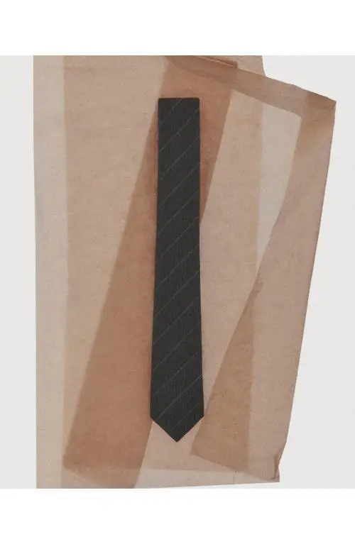Mango Stripe Wool Blend Tie