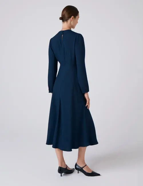 ghost midi dresses Naomi Long Sleeve Frill Midi Dress