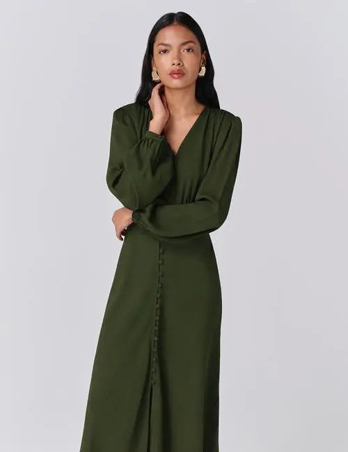 GHOST LONDON Francesca Crepe Midi Dress
