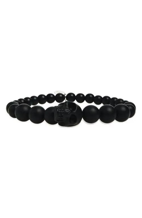 Alexander McQueen Skull Ball Bead Stretch Bracelet - Black