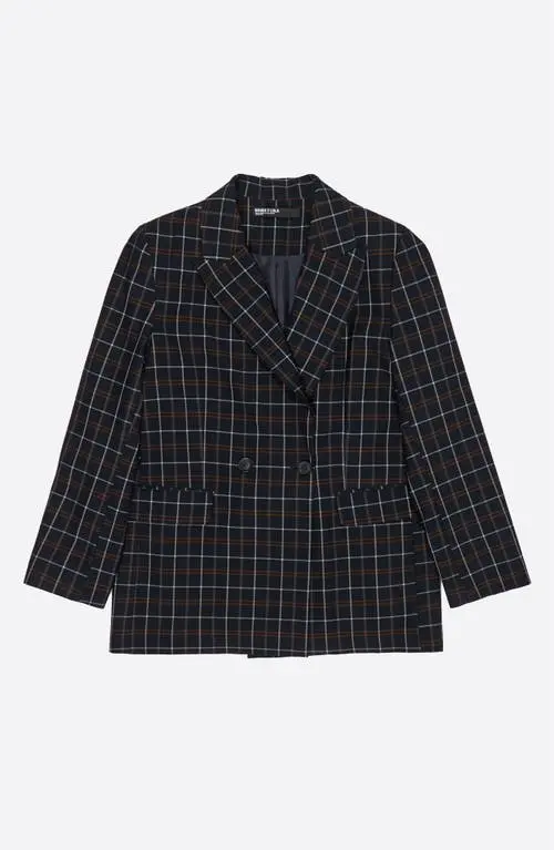 Bimba Y Lola Checked Tailored Double-breasted Jacket