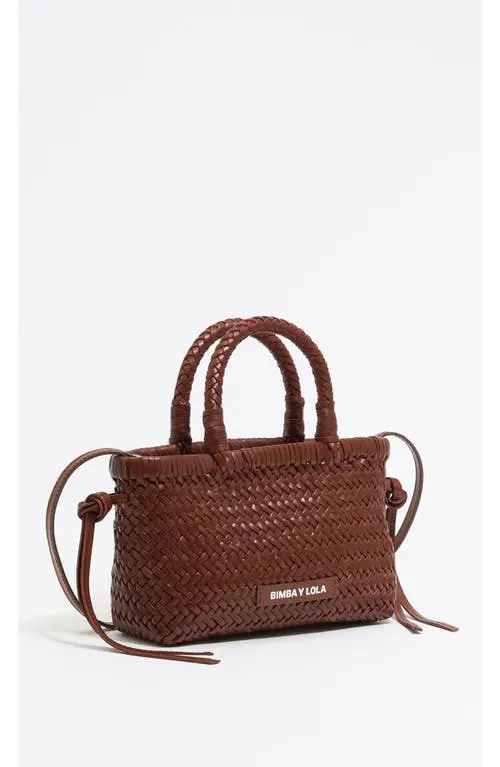Bimba Y Lola Plaited Leather Mini Bag - Nut