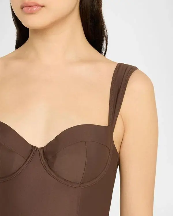 Simkhai Kyle Bustier One-piece Swimsuit - Chocolate