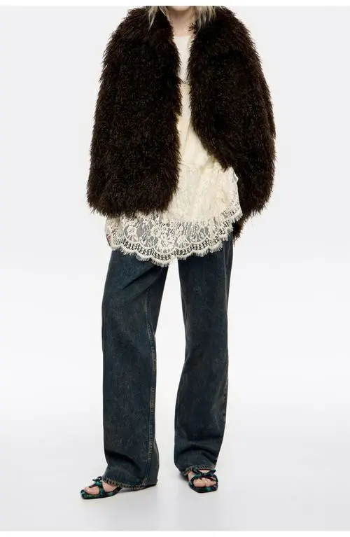 Bimba Y Lola Faux Fur Overcoat