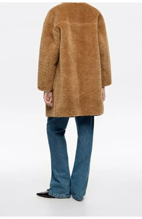 Bimba Y Lola Reversible Faux Fur Midi Coat