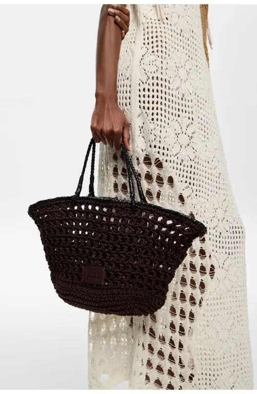 Bimba Y Lola Plaited Handbag With Leather Details