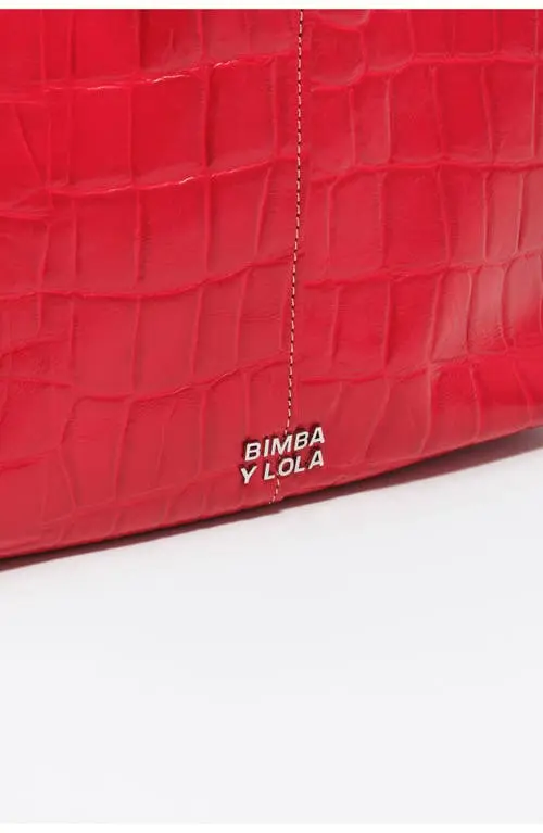 Bimba Y Lola Medium Croc Effect Leather Shopper Bag