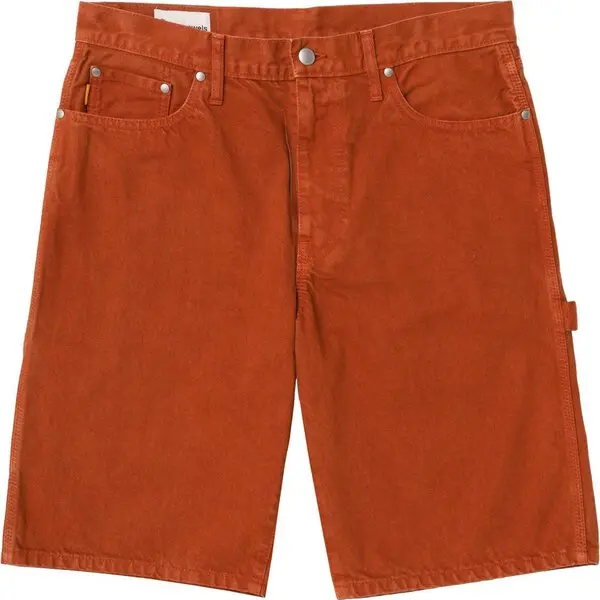 VOWELS Denim Painter Shorts - Persimmon