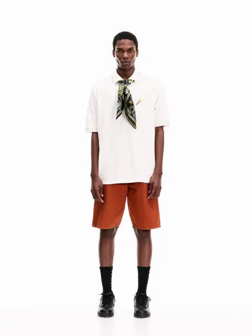 VOWELS Denim Painter Shorts - Persimmon