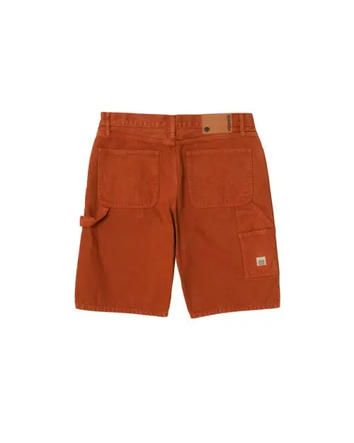 VOWELS Denim Painter Shorts - Persimmon