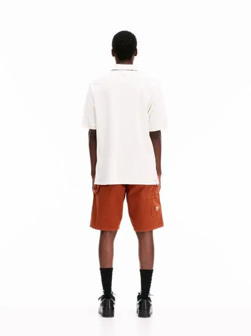 VOWELS Denim Painter Shorts - Persimmon