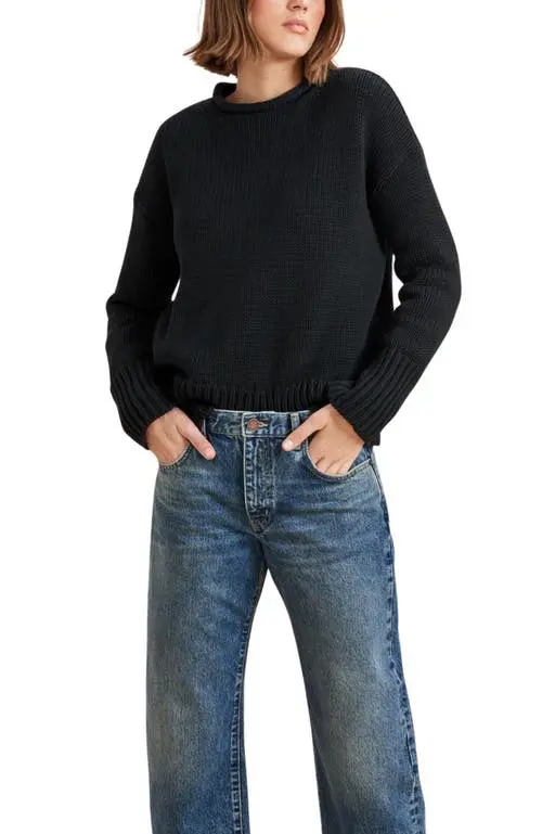 LA LIGNE Marina Rollneck Cotton Sweater - Black