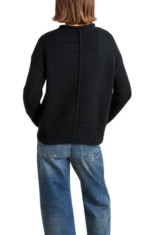 LA LIGNE Marina Rollneck Cotton Sweater - Black