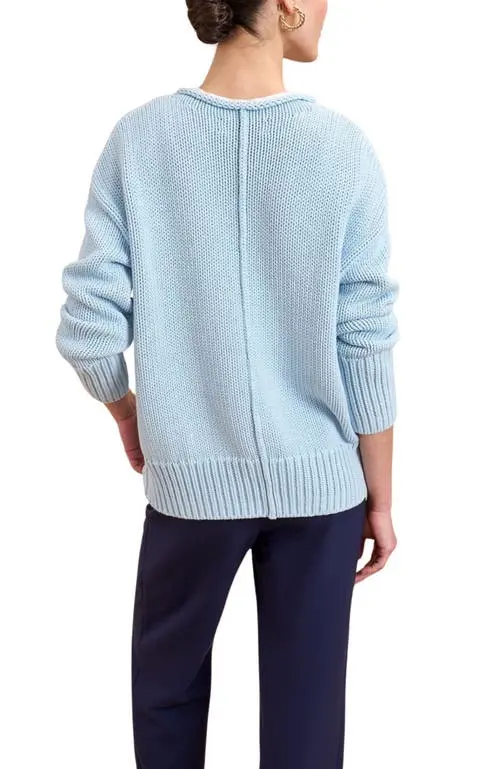 LA LIGNE Marina Rollneck Cotton Sweater - Light Blue