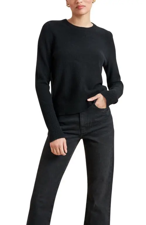 LA LIGNE Solid Lean Lines Cashmere Sweater - Black