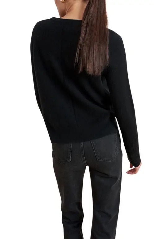 LA LIGNE Solid Lean Lines Cashmere Sweater - Black