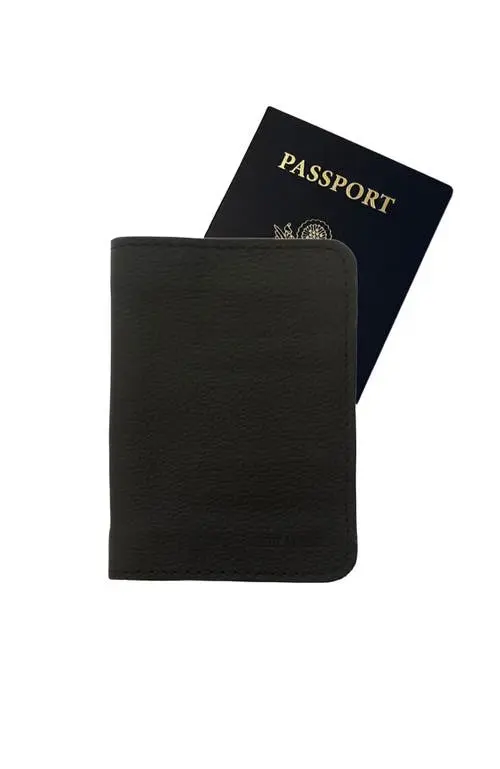 DEUX MAINS Woven Passport Holder - Black