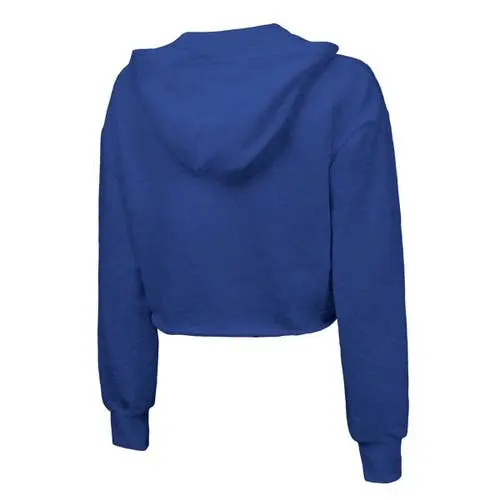 MAJESTIC THREADS New York Knicks Tri-blend Cropped Pullover Hoodie