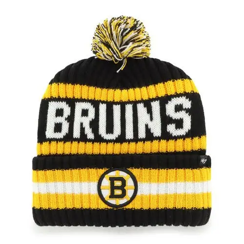'47 Boston Bruins Bering Knit Hat With Pom - Black
