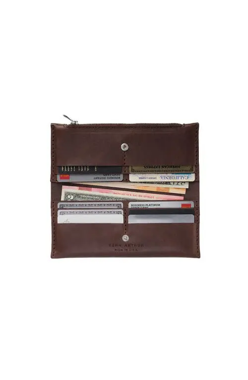 EZRA ARTHUR Long Zipper Wallet - Malbec