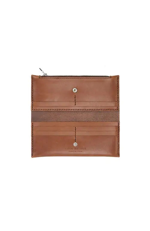 EZRA ARTHUR Long Zipper Wallet - Whiskey