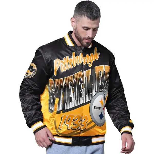 STARTER Pittsburgh Steelers Pass Rush Varsity Jacket