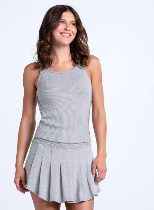 Lucky In Love Chill Play Tank - Heather Grey