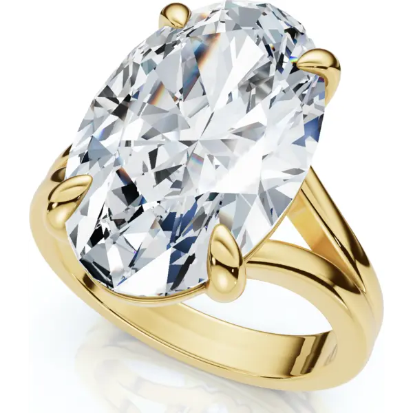BLISS DIAMOND 5ct Abner Oval Solitaire Lab Grown Diamond Ring - 14k Yellow Gold