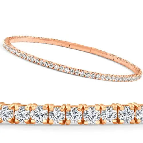 BLISS DIAMOND 4ct F/vs Lab Grown Diamond Bangle Bracelet - 14k Rose Gold