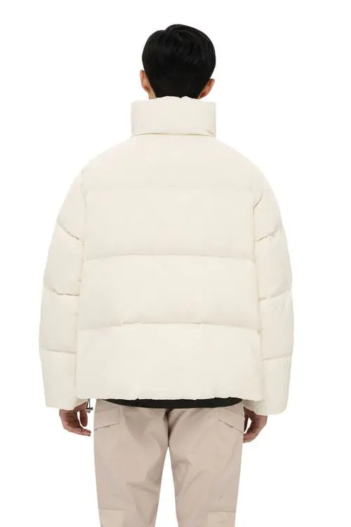 ALPHA STYLE Leverett Cropped Down Puffer - White