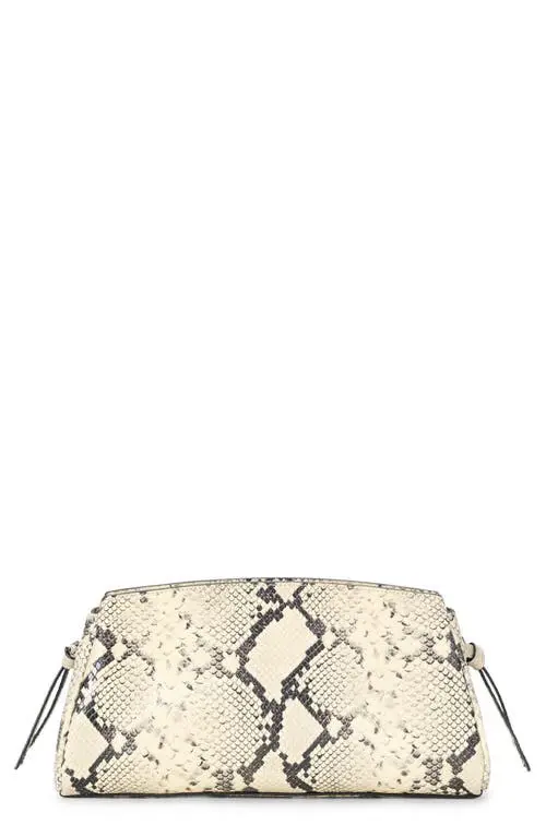Staud Maude Convertible Leather Clutch - White Snake