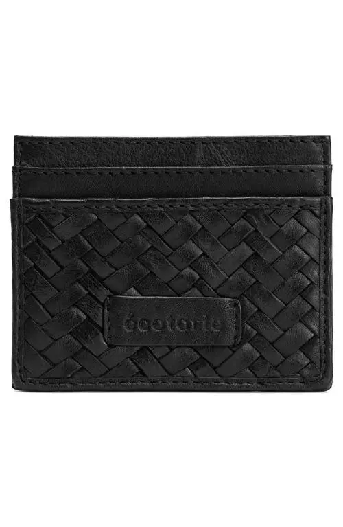 ECOTORIE Denton Leather Card Case - Black