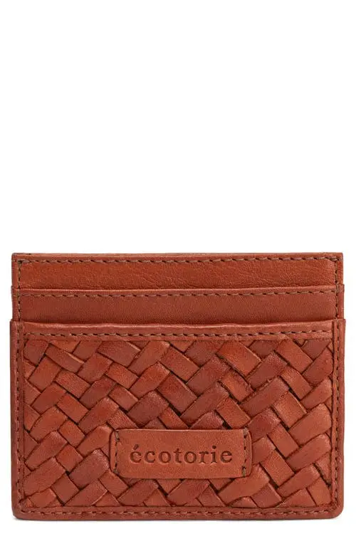 ECOTORIE Denton Leather Card Case - Brandy